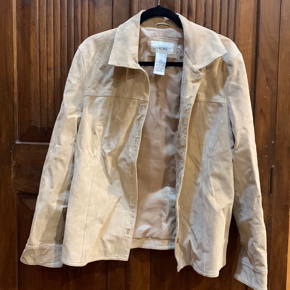 Cherokee | Jackets & Coats | Euc Beautiful Light Tan Suede Genuine ...